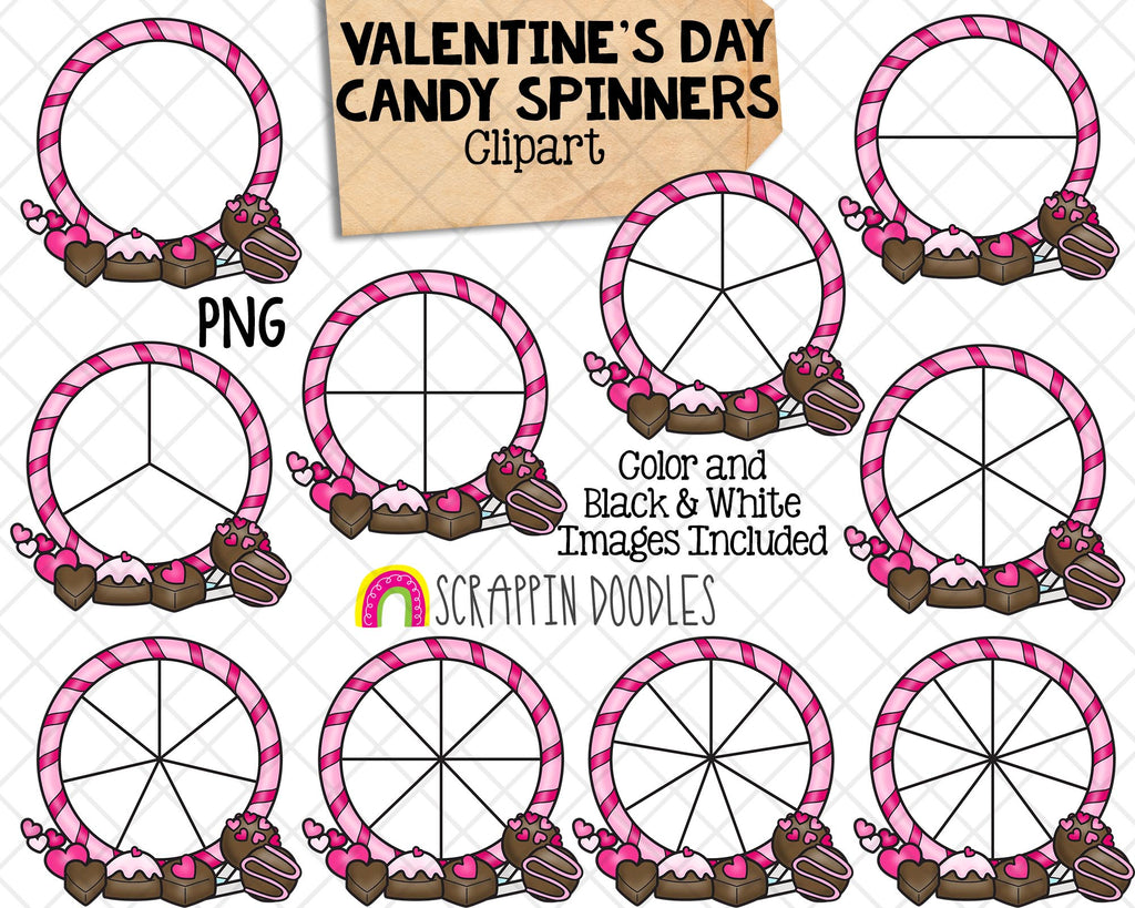 Valentines Day Candy Spinners ClipArt - Commercial Use PNG – Scrappin ...