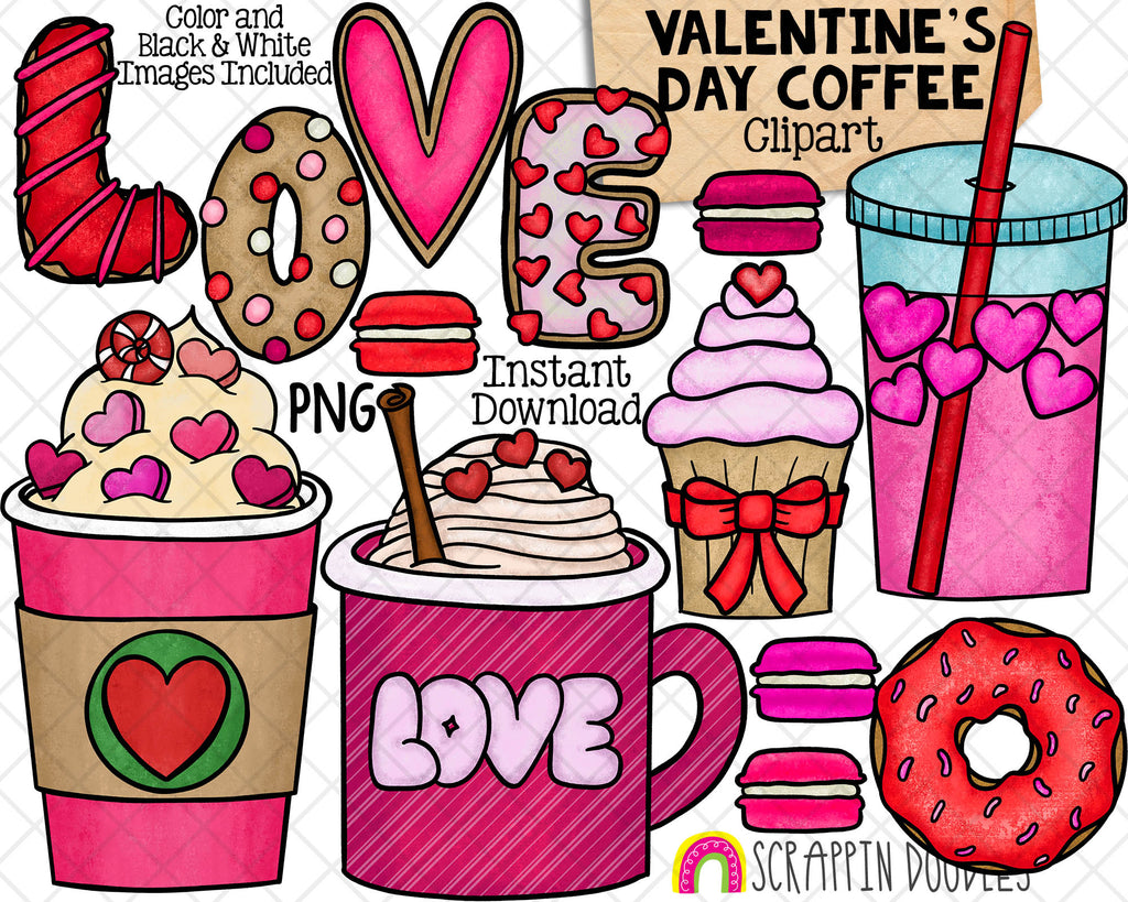 Valentines Day Coffee ClipArt - Valentine LOVE Cookie Graphics - Comme ...