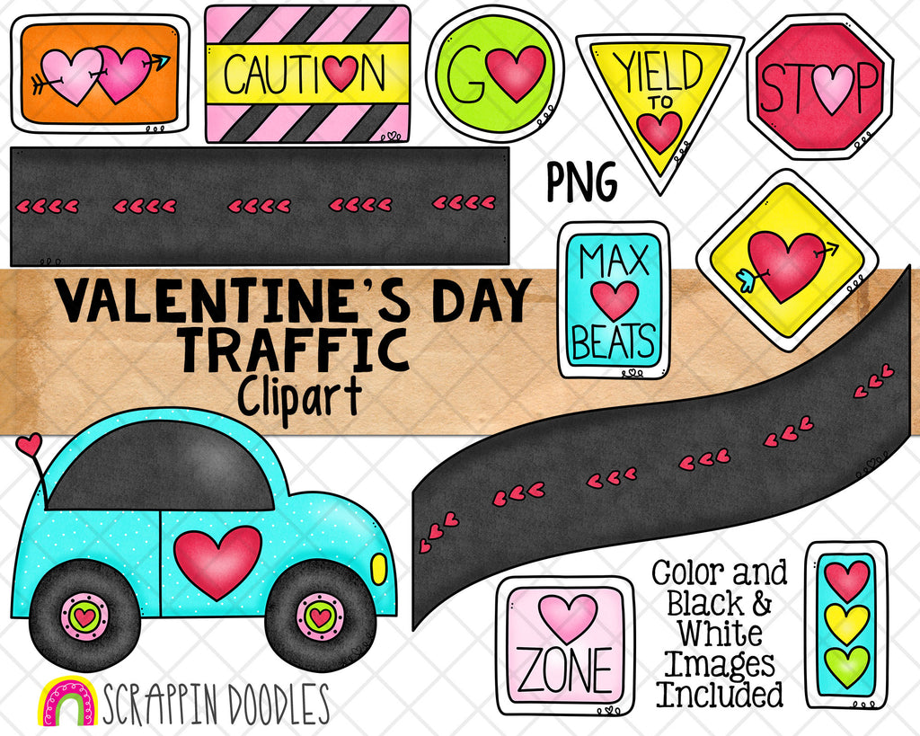 Valentine's Day Traffic Clip Art - Valentine Road Sign - Love Traffic ...