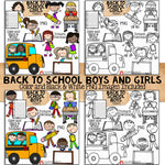 Doodle Kids Clipart Bundle - Doodle Boys and Girls Bundle 1 – Scrappin ...