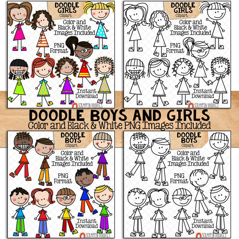 Doodle Kids ClipArt Bundle #4 – Scrappin Doodles