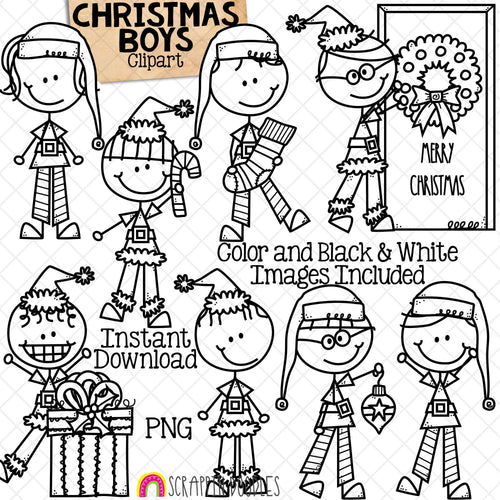 Christmas Clipart - Doodle Boys Christmas Time - Santa Claus Dress Up ...