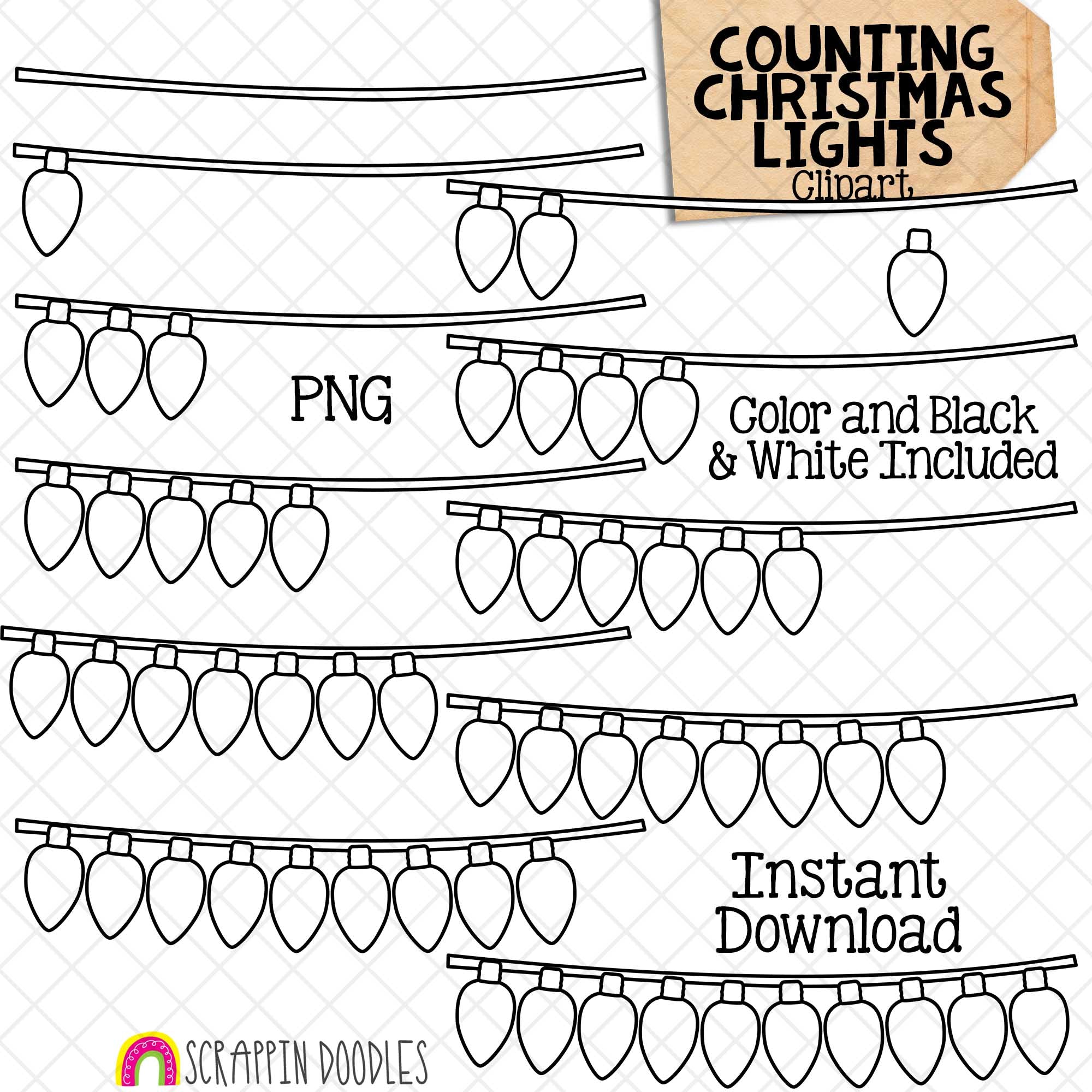 Counting Christmas Lights ClipArt - Christmas Lights on String - Seaso ...
