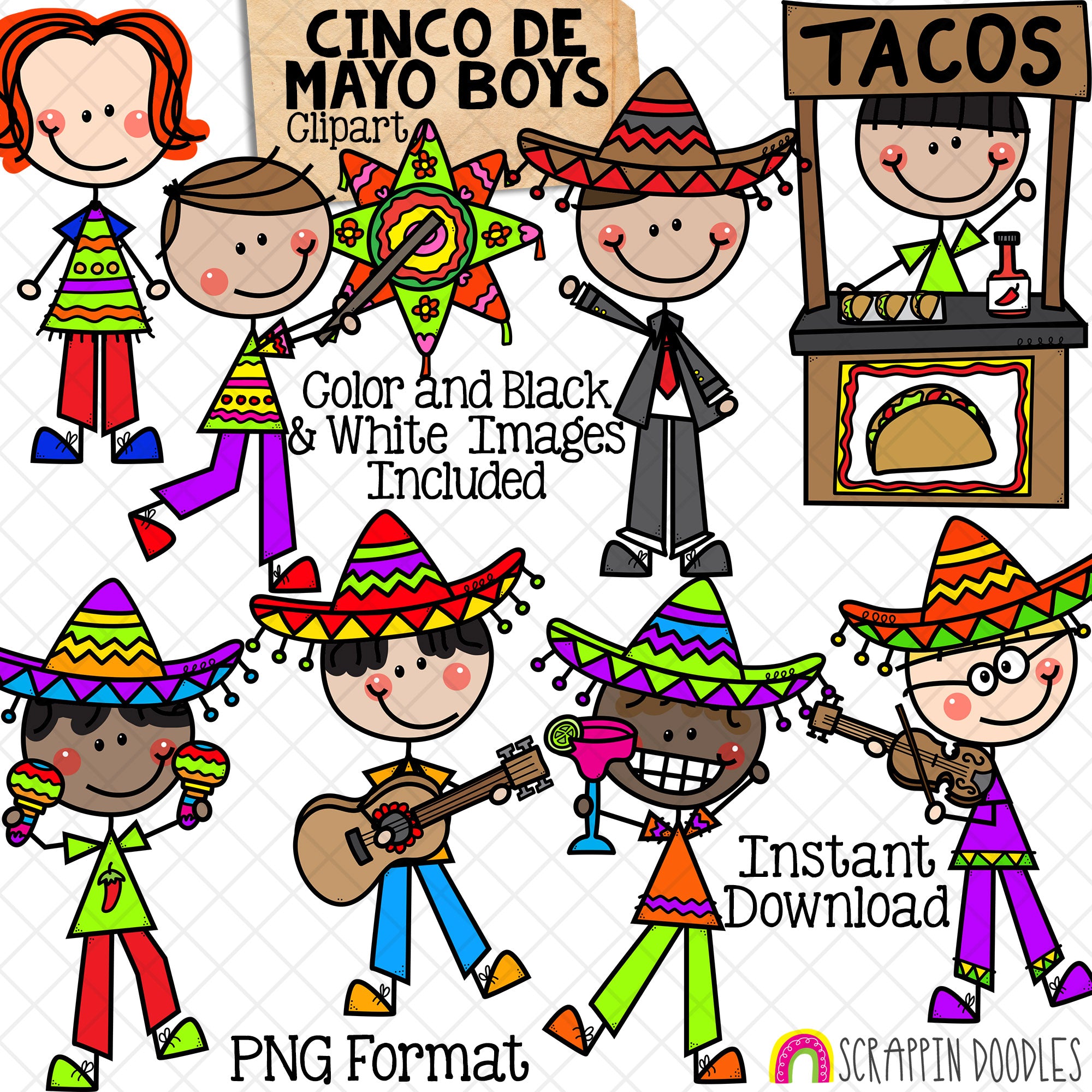 Fiesta Party Clip Art Fiesta Clipart Cinco De Mayo | TPT