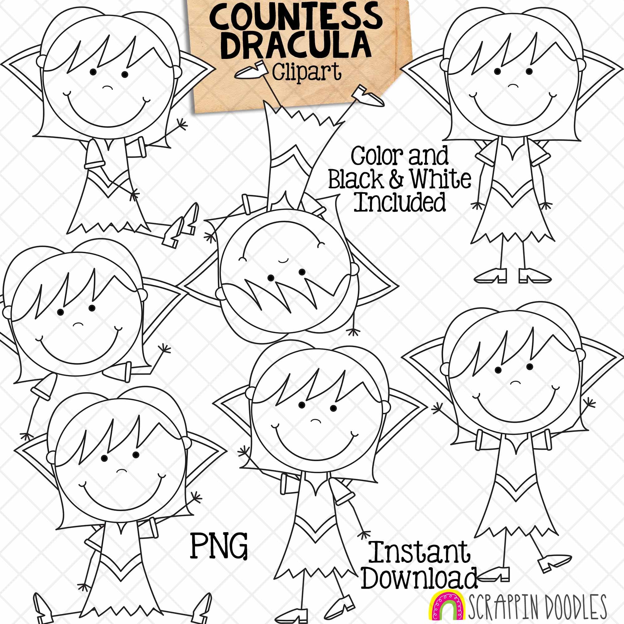 Countess Dracula ClipArt - Vampire - Halloween Graphics - Commercial U ...