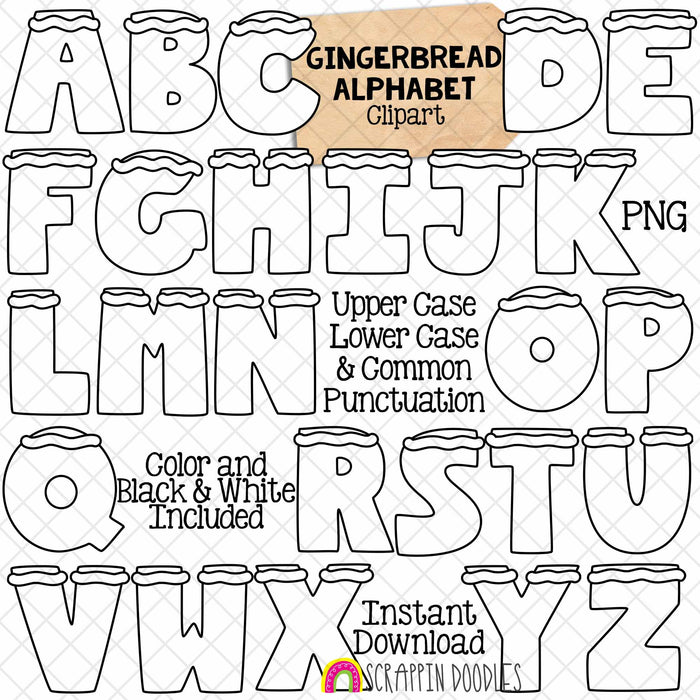 Gingerbread Alphabet ClipArt - Ginger Bread Cookie Letters Clip Art ...