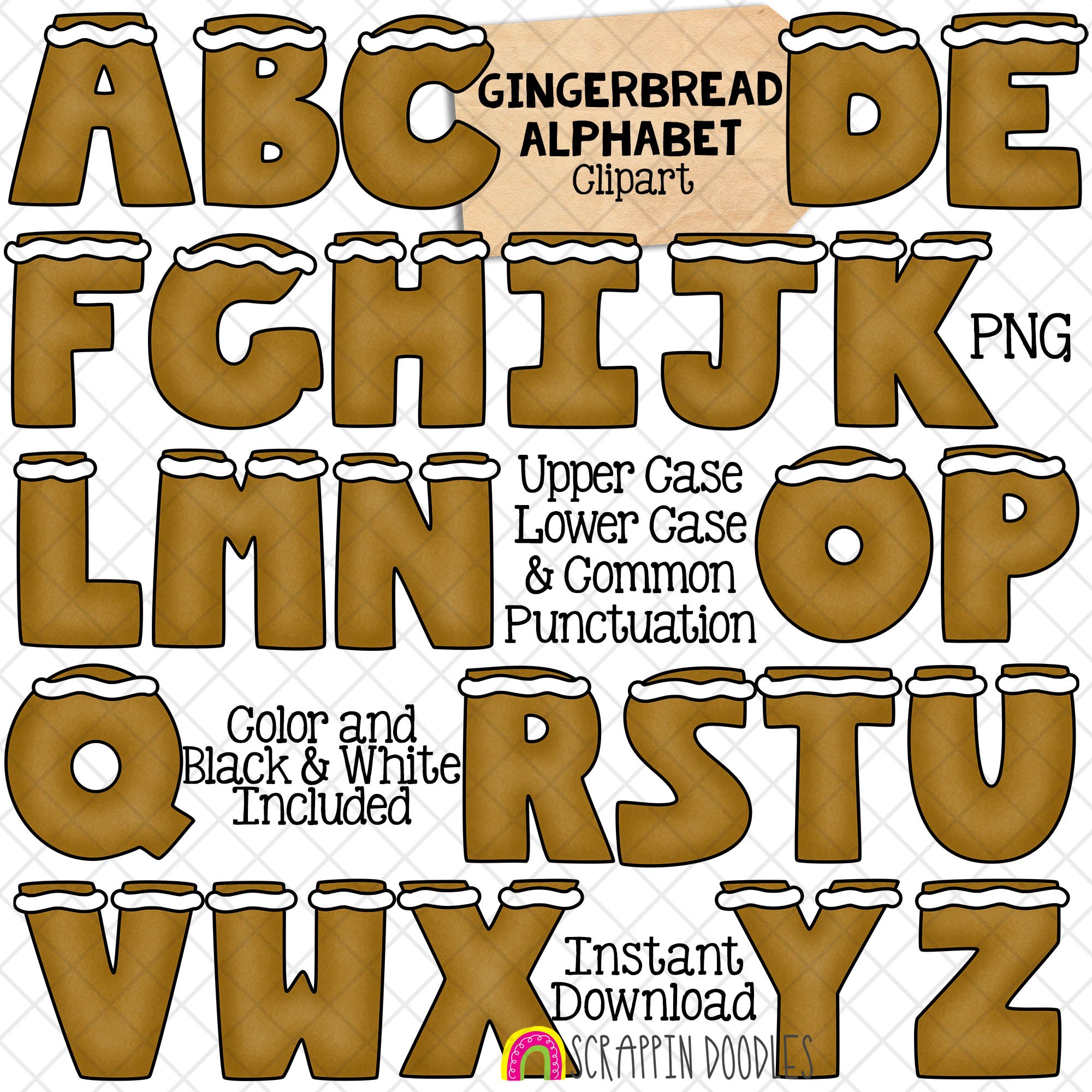 Gingerbread Alphabet ClipArt Bundle - Gingerbread Cookie Letters Clip ...