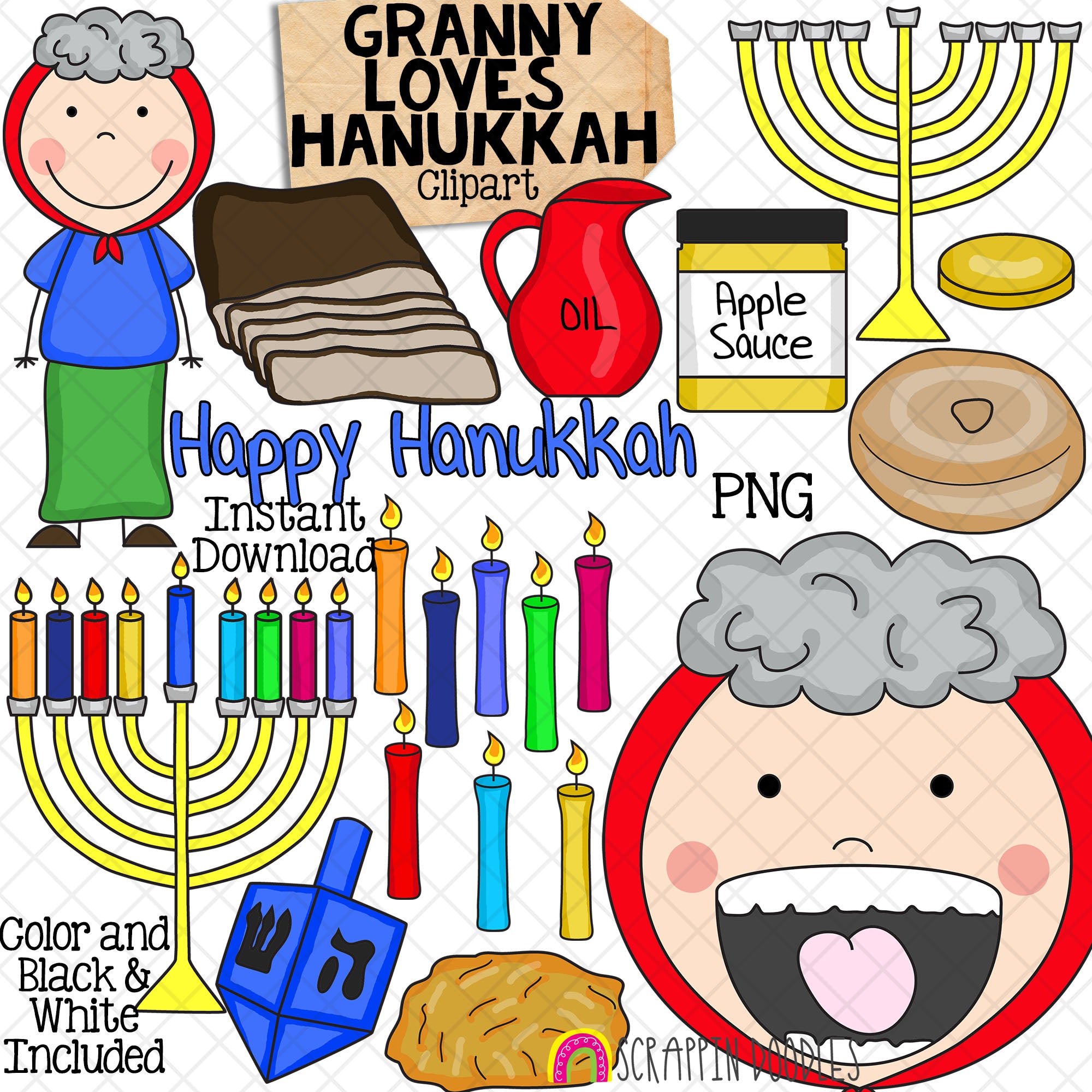 Hanukkah Clip Art Hanukkah Menorah Black And White Clipart Free