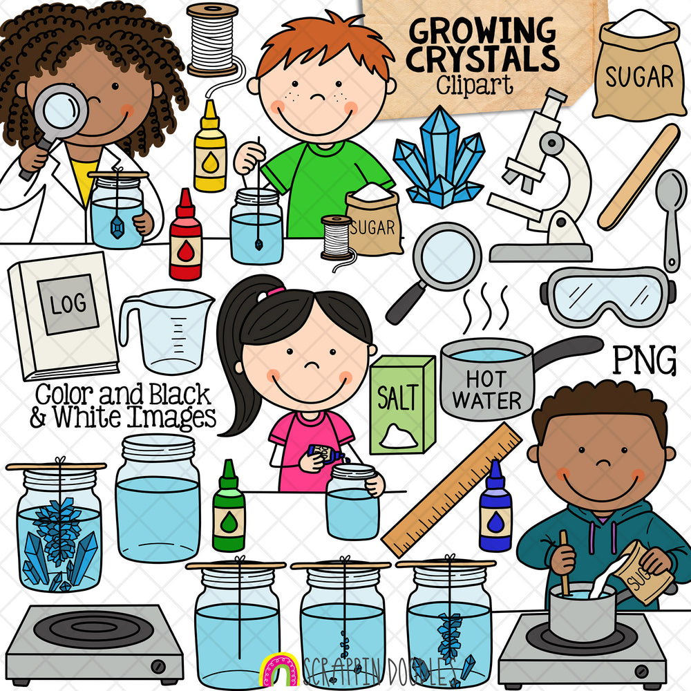 Growing Crystals ClipArt - Kids Science Experiments - Salt and Sugar C ...
