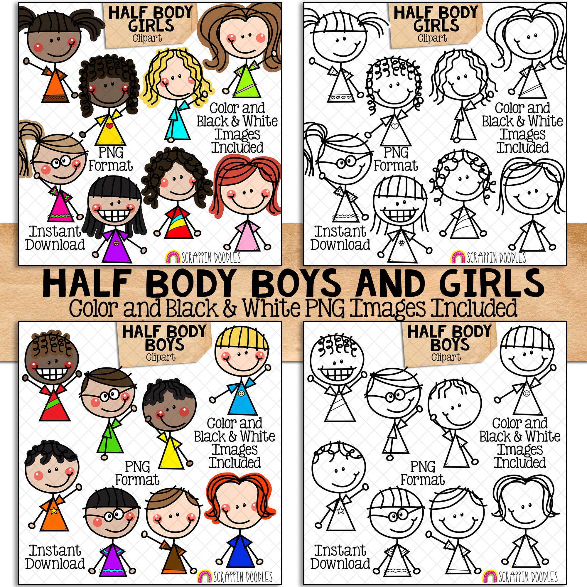 Doodle Kids ClipArt Bundle #4 – Scrappin Doodles