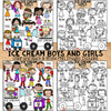 Doodle Kids Clipart Bundle - Doodle Boys and Girls Bundle 1 – Scrappin ...