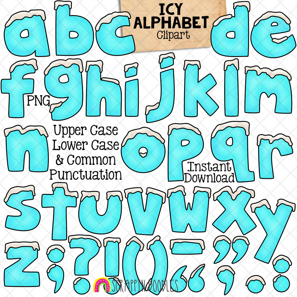 Icy Alphabet ClipArt - Snowy Ice Letters Clip Art - Numbers - Math Sig ...