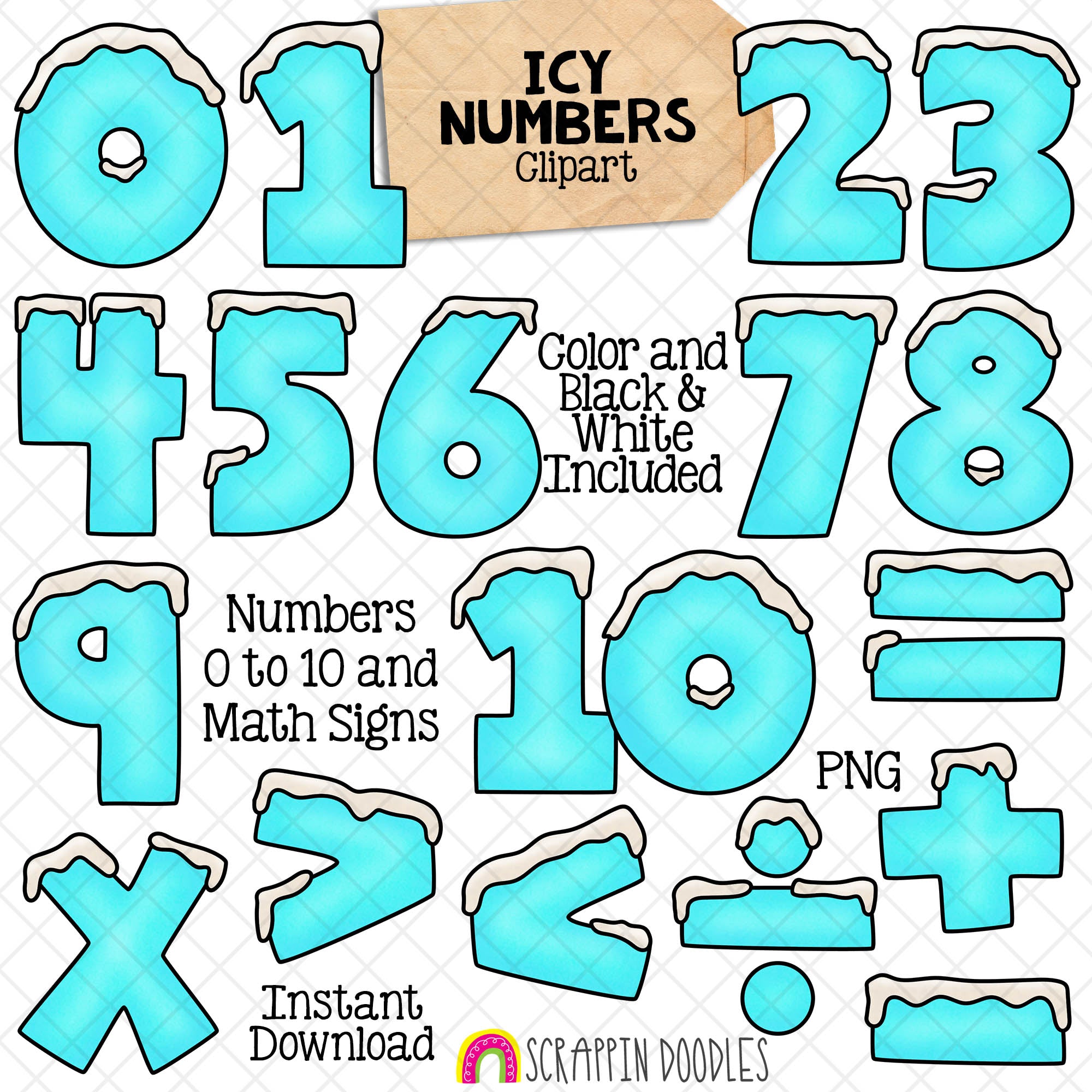 Icy Alphabet ClipArt - Snowy Ice Letters Clip Art - Numbers - Math Sig ...