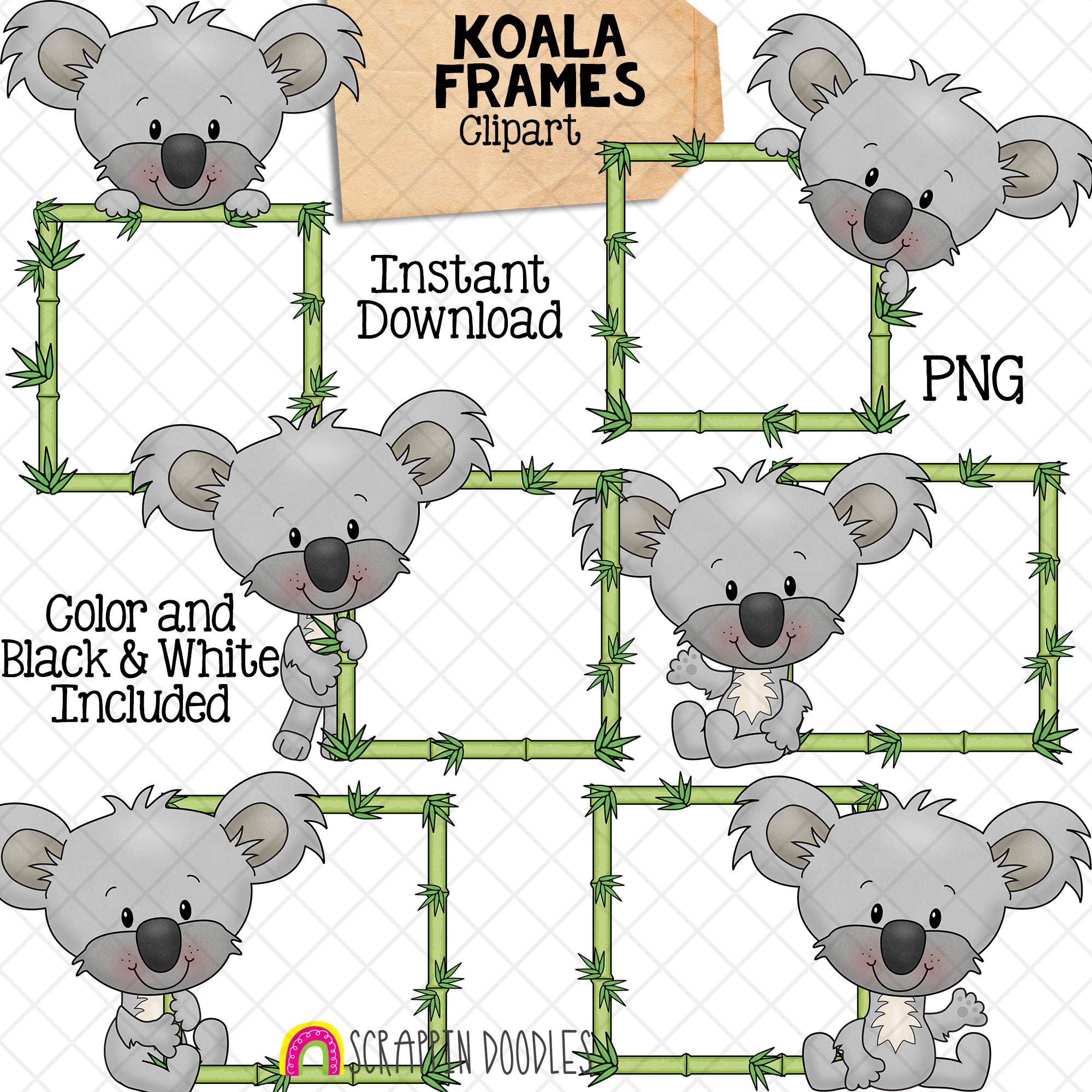 Koala ClipArt Bundle - Koala Bears Graphics - Commercial Use PNG ...