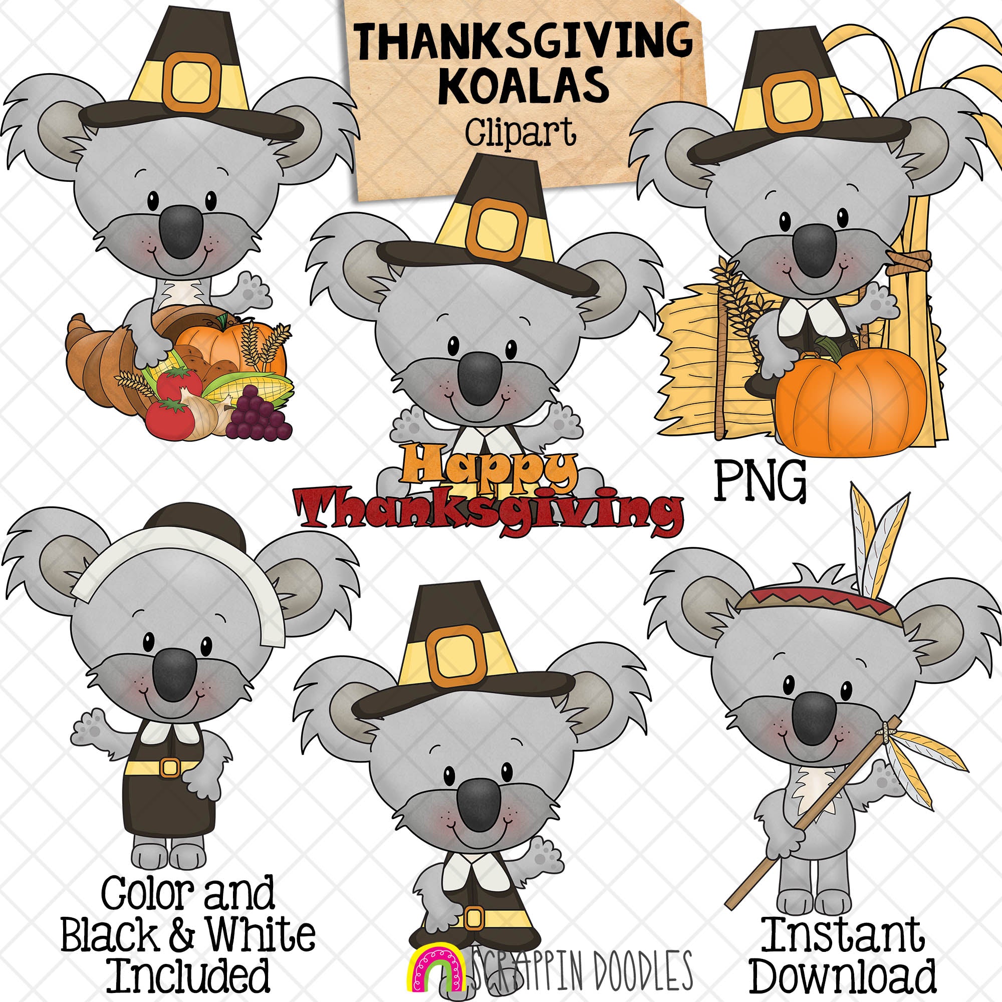 Koala ClipArt Bundle - Koala Bears Graphics - Commercial Use PNG ...