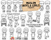 Muslim Boys and Girls Kids ClipArt - Multi Cultural Children Posing Gr ...