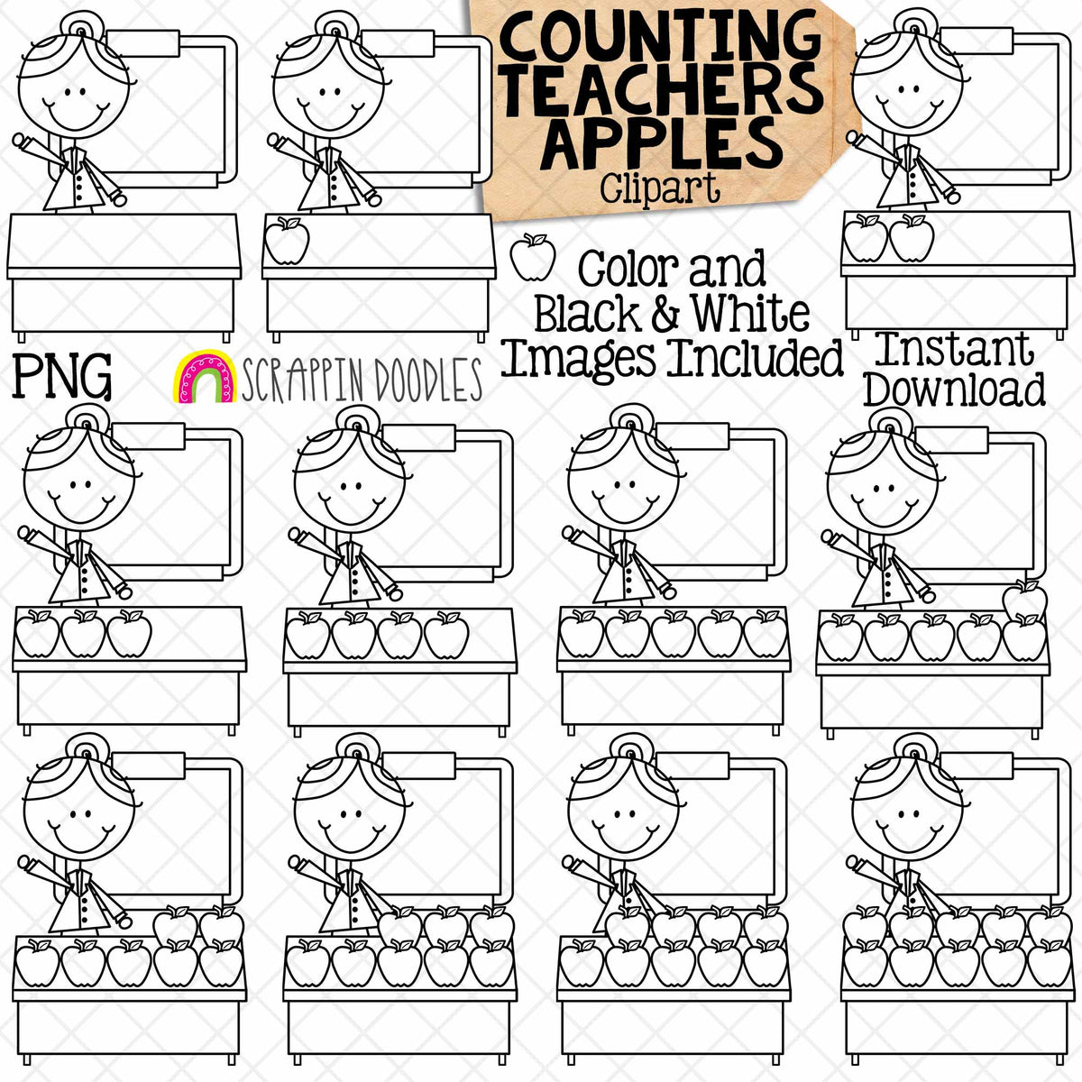 School Counting ClipArt Bundle - Seasonal Math Graphics – Scrappin Doodles