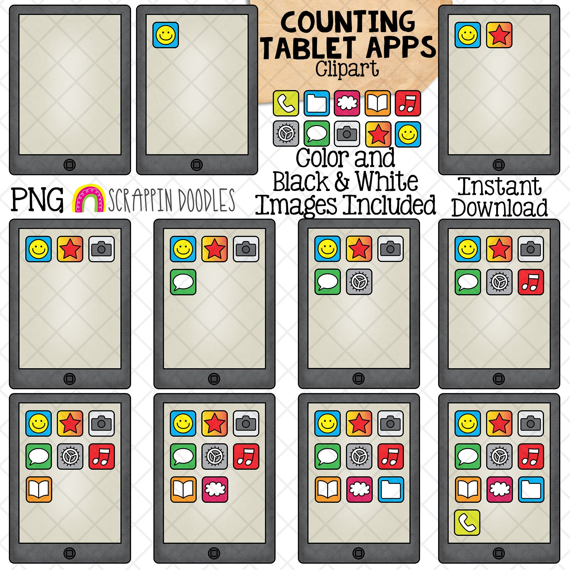 Counting Apps ClipArt - School Counting - Apples on Teachers Desk - Se ...