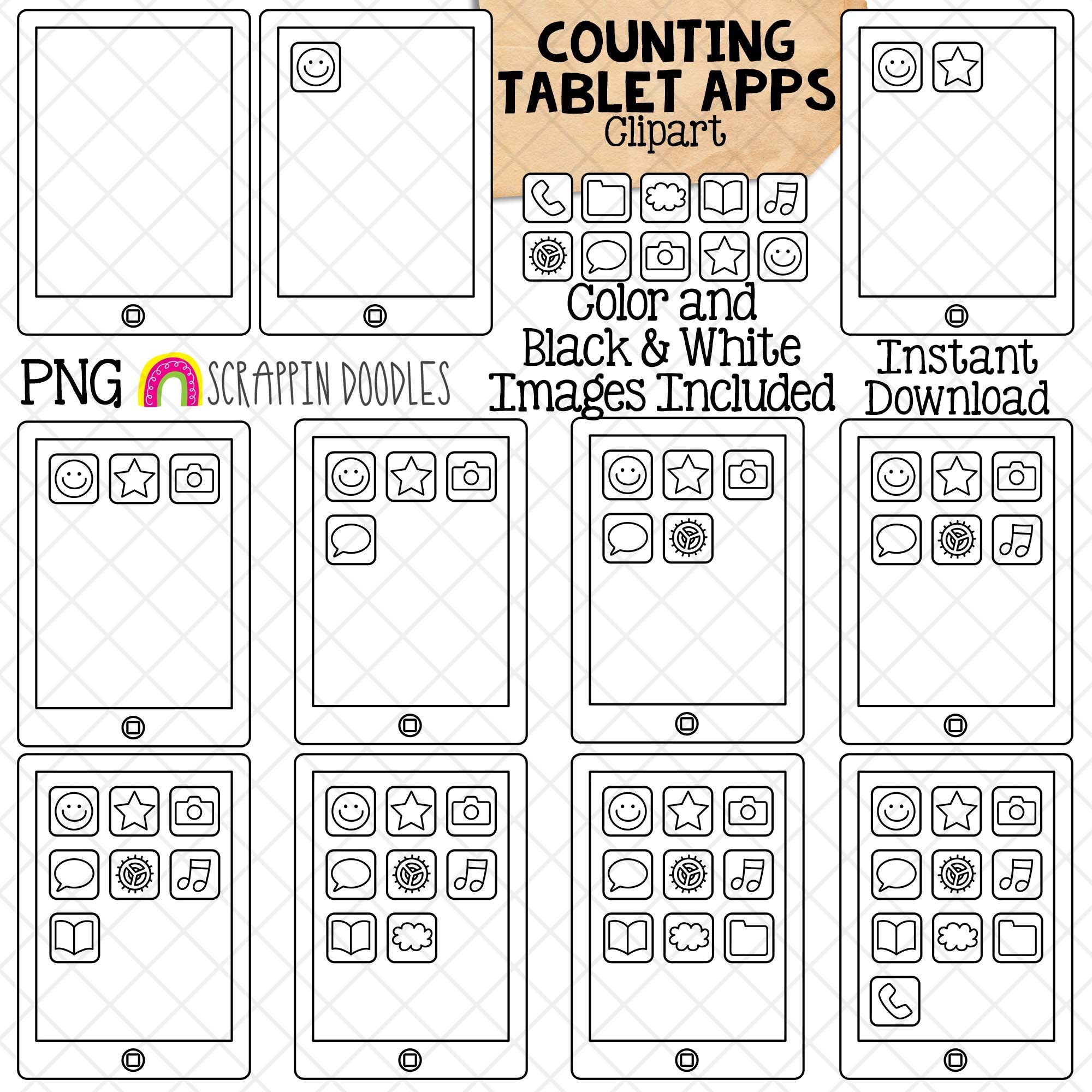 Counting Apps ClipArt - School Counting - Apples on Teachers Desk - Se ...