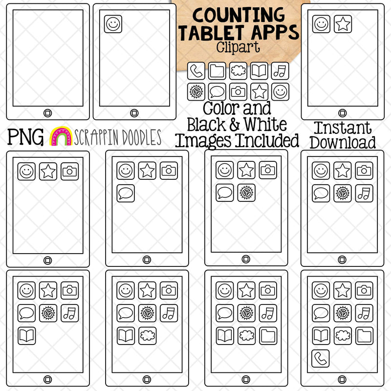Counting Apps ClipArt - School Counting - Apples on Teachers Desk - Se ...