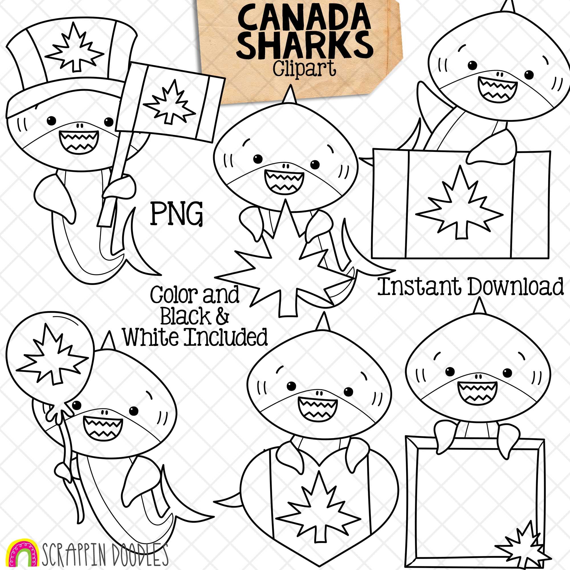 Canada Sharks Clip Art - Grey Shark Clipart - Baby Shark - Canada Day ...