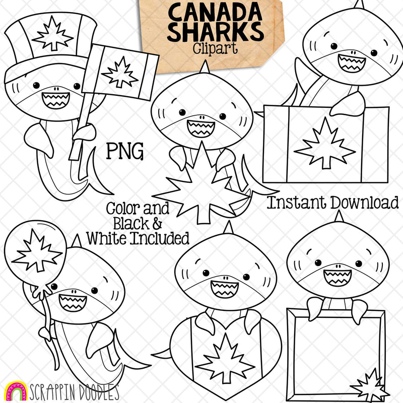 Canada Sharks Clip Art - Grey Shark Clipart - Baby Shark - Canada Day ...