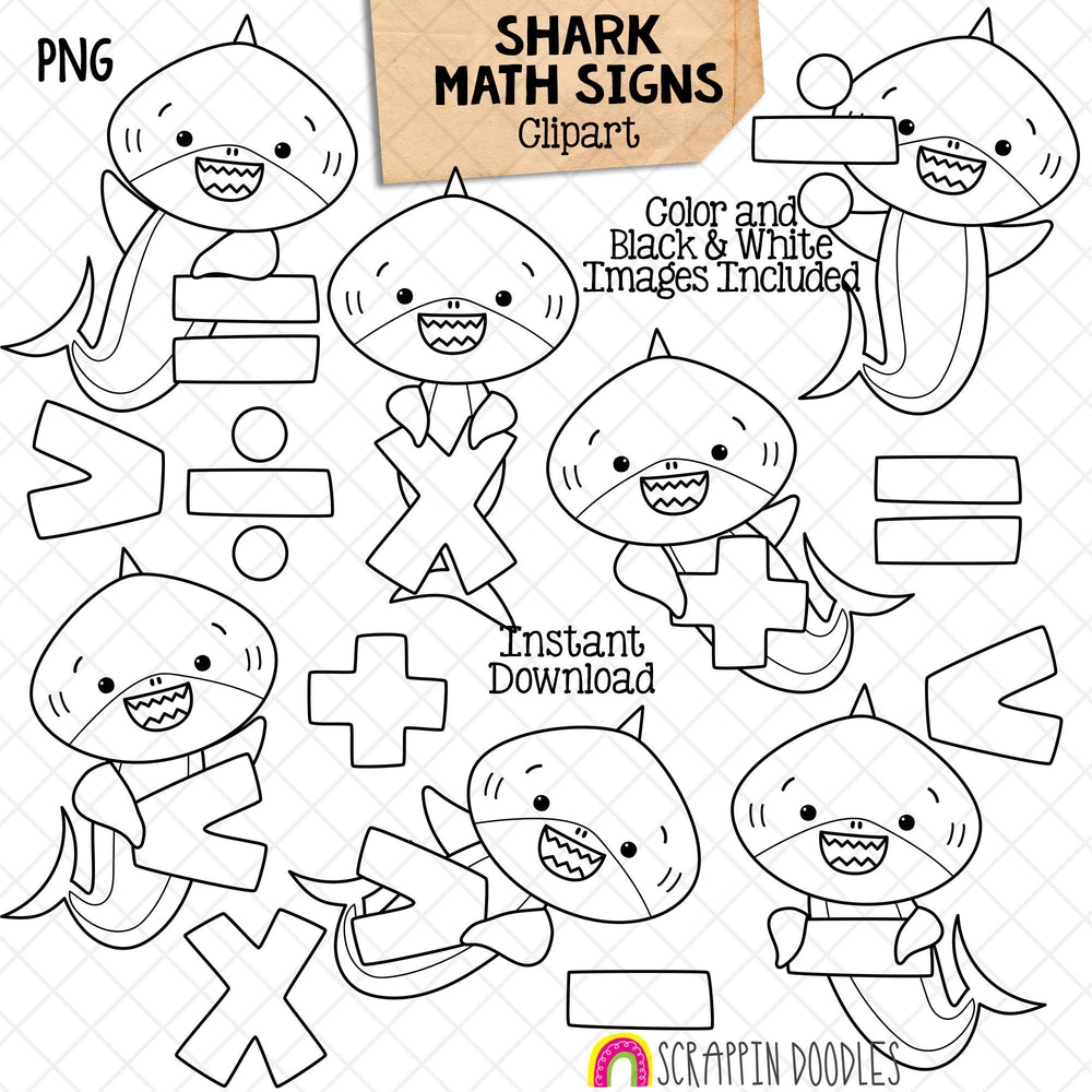 Math Sign Sharks Clip Art - Grey Shark Clipart - Sharks Holding Mathem ...