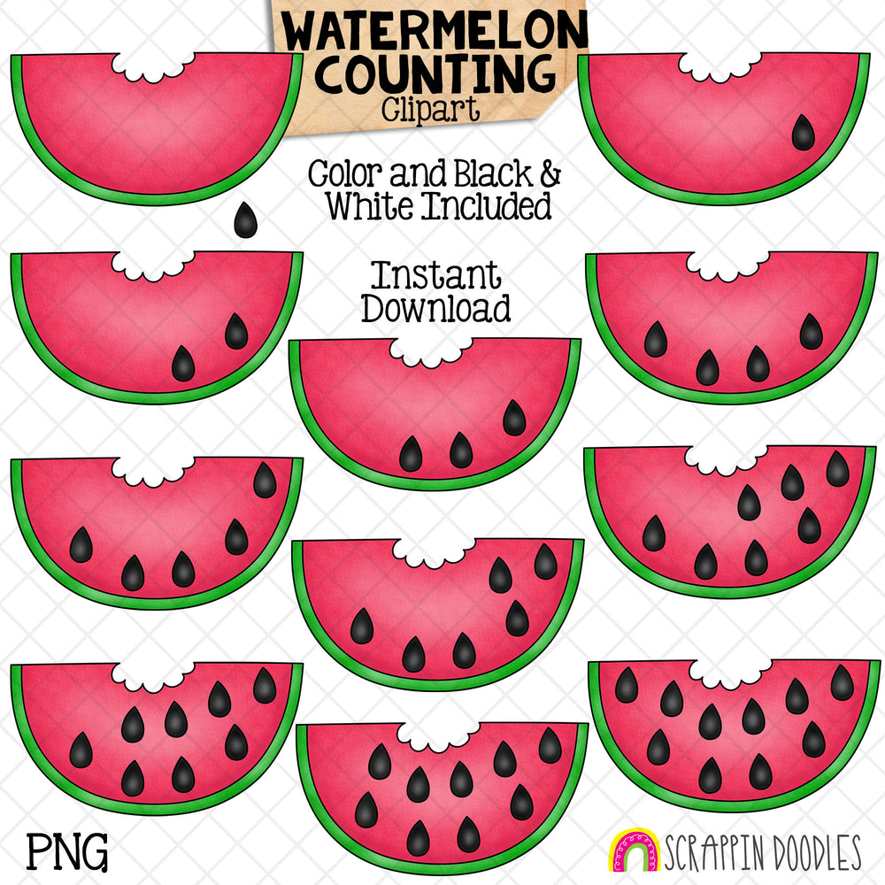 Counting Watermelon Seeds ClipArt - Summer Watermelon Counting - Seaso ...
