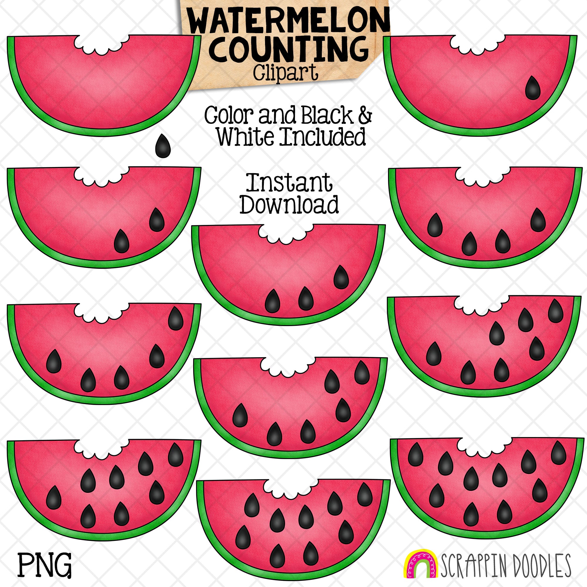 Counting Watermelon Seeds ClipArt - Summer Watermelon Counting - Seaso ...