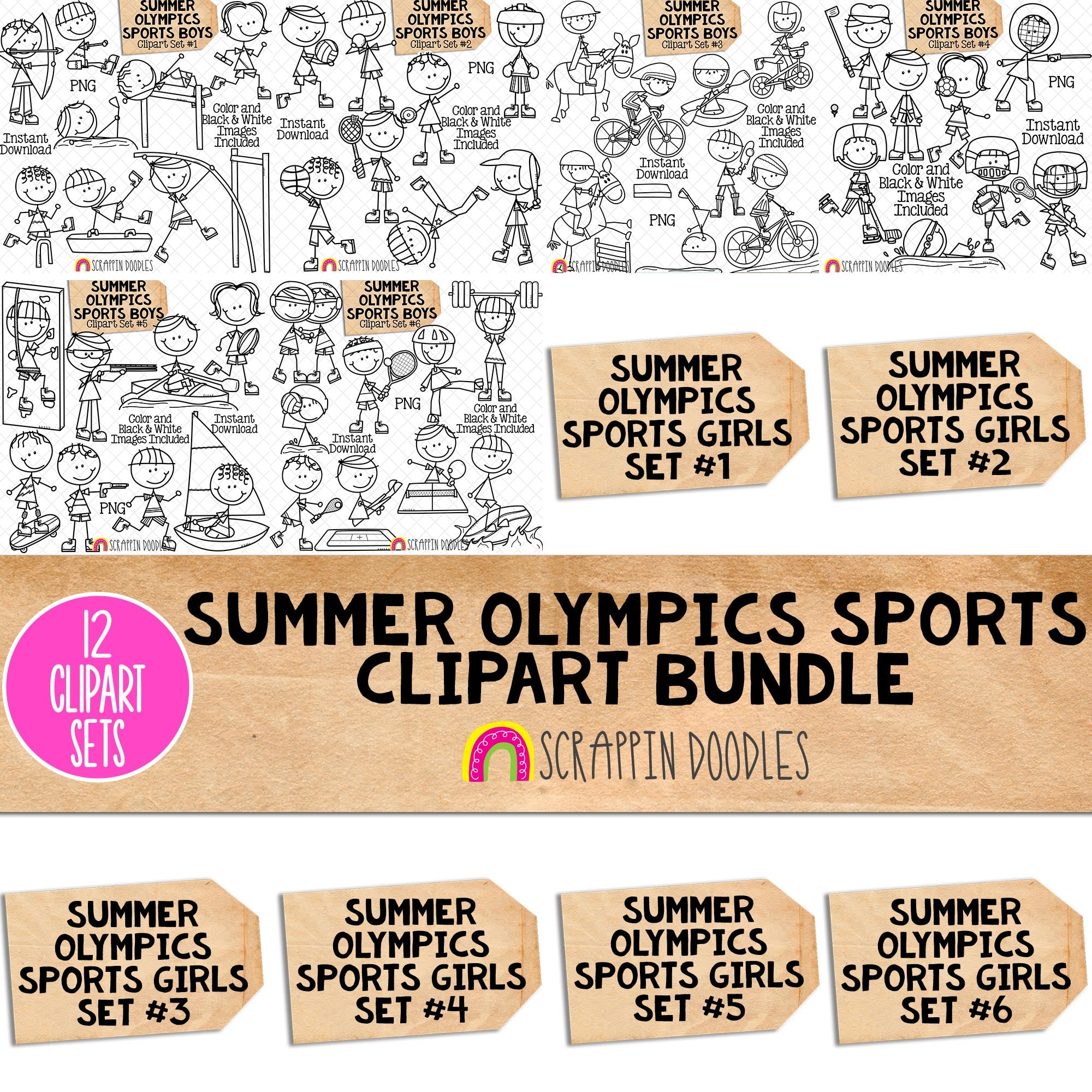 Summer Olympics Sports ClipArt Bundle - 49 Different Olympic Sports ...