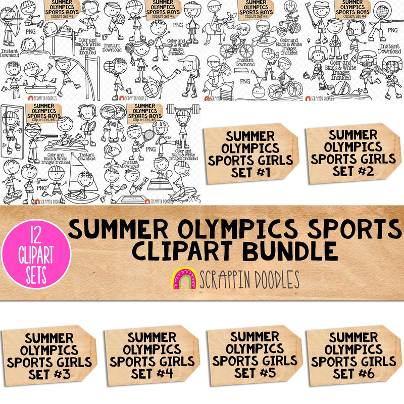 Summer Olympics Sports ClipArt Bundle - 49 Different Olympic Sports ...
