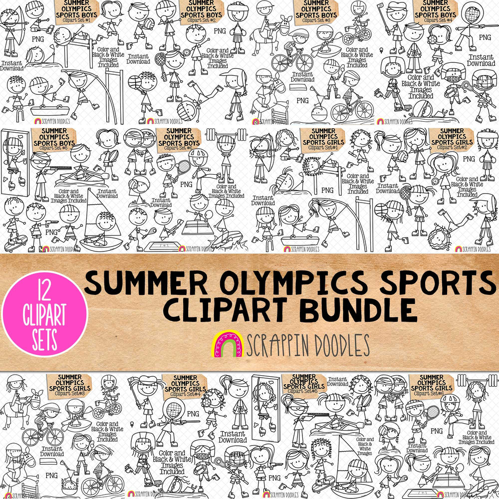 Summer Olympics Sports ClipArt Bundle - 49 Different Olympic Sports ...