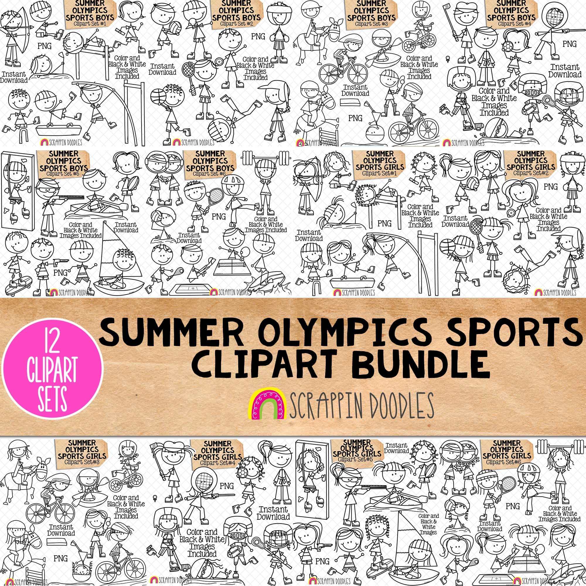 Summer Olympics Sports ClipArt Bundle - 49 Different Olympic Sports ...