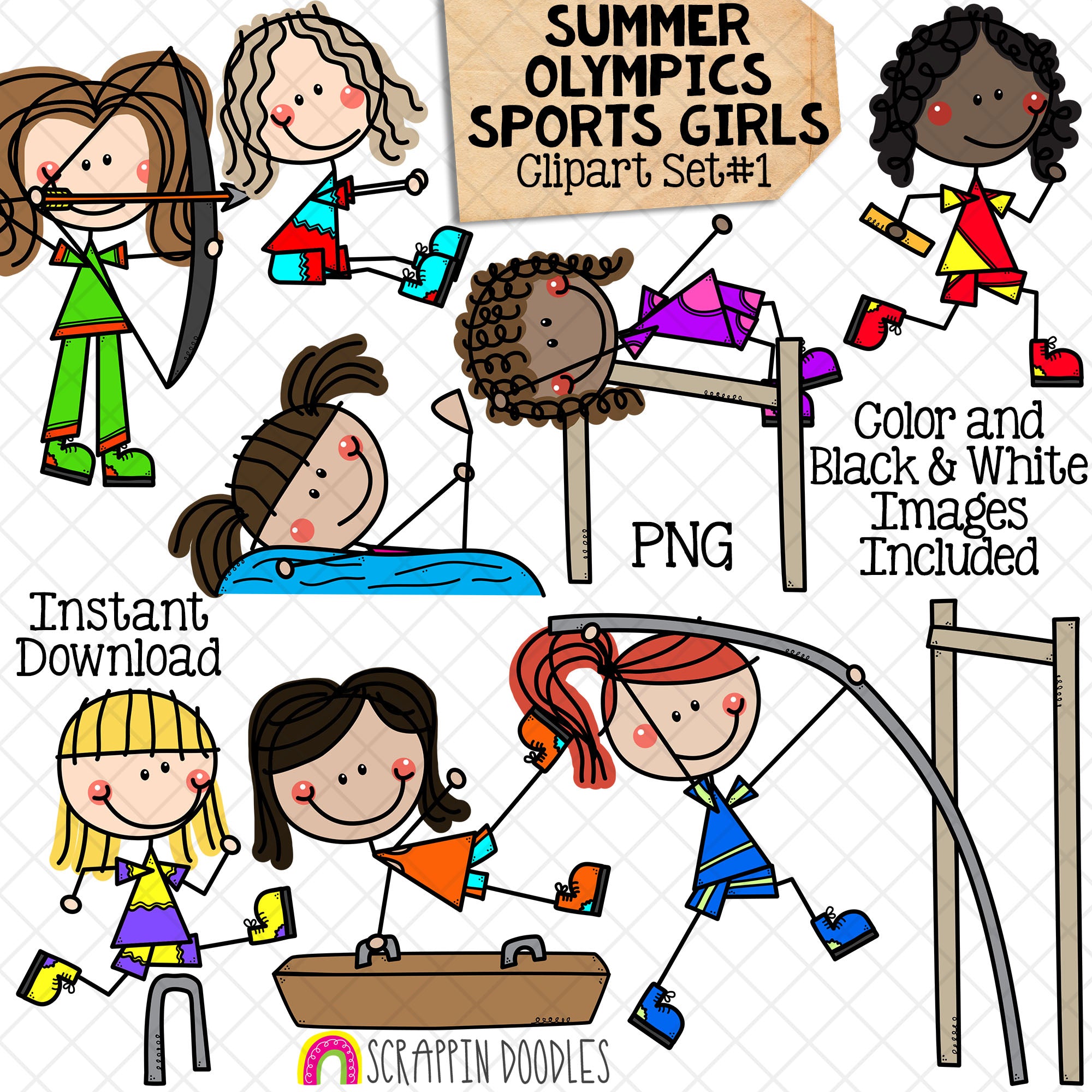 Summer Olympics Sports ClipArt Bundle - 49 Different Olympic Sports ...