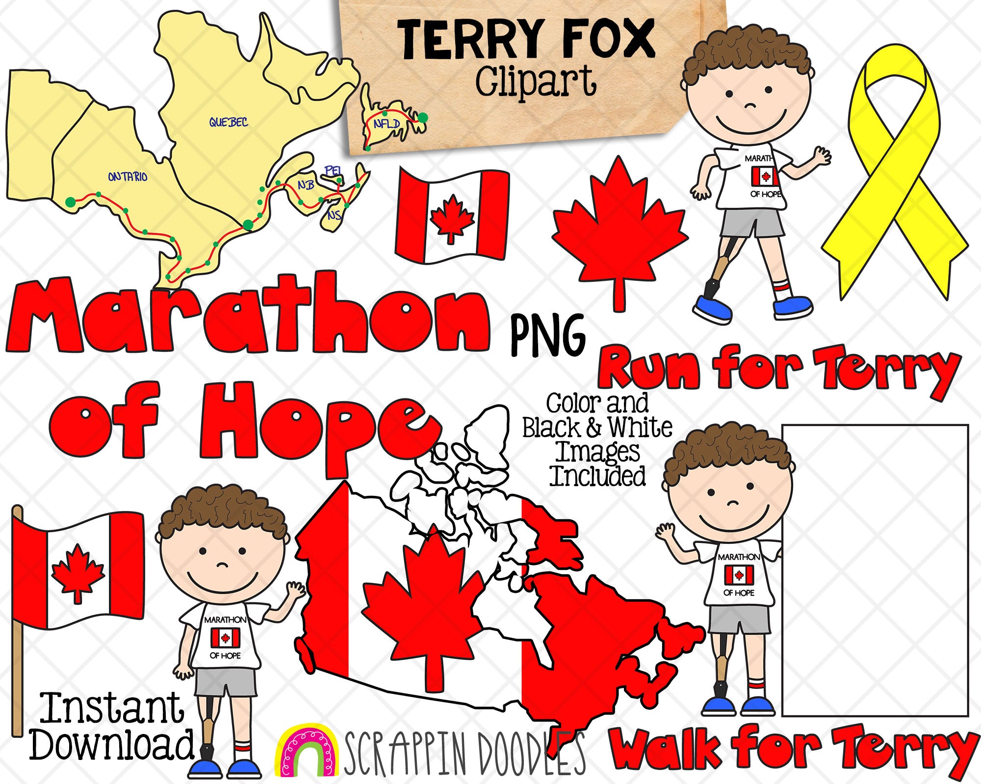 Terry Fox ClipArt - Marathon of Hope - Canadian Cancer Research Activi ...