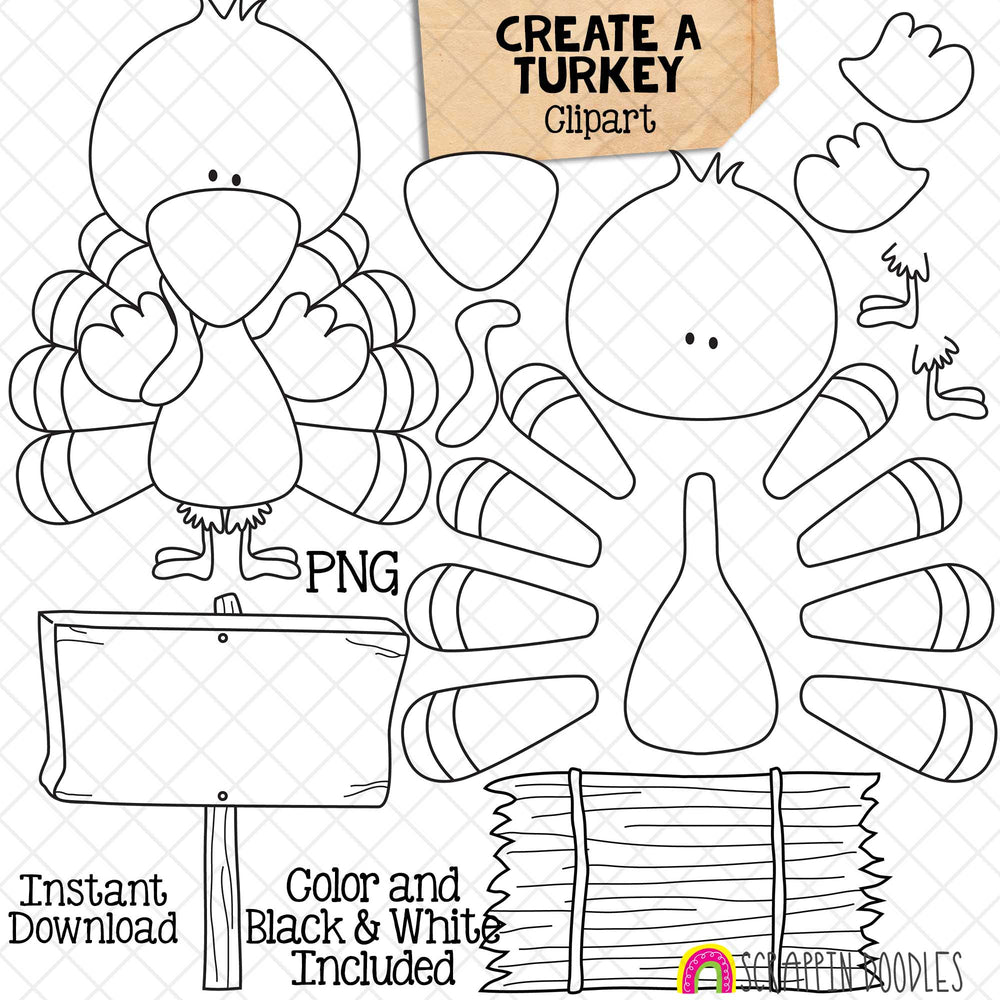 Create a Turkey ClipArt - Turkey Clipart - Pin the Feather on the Turk ...