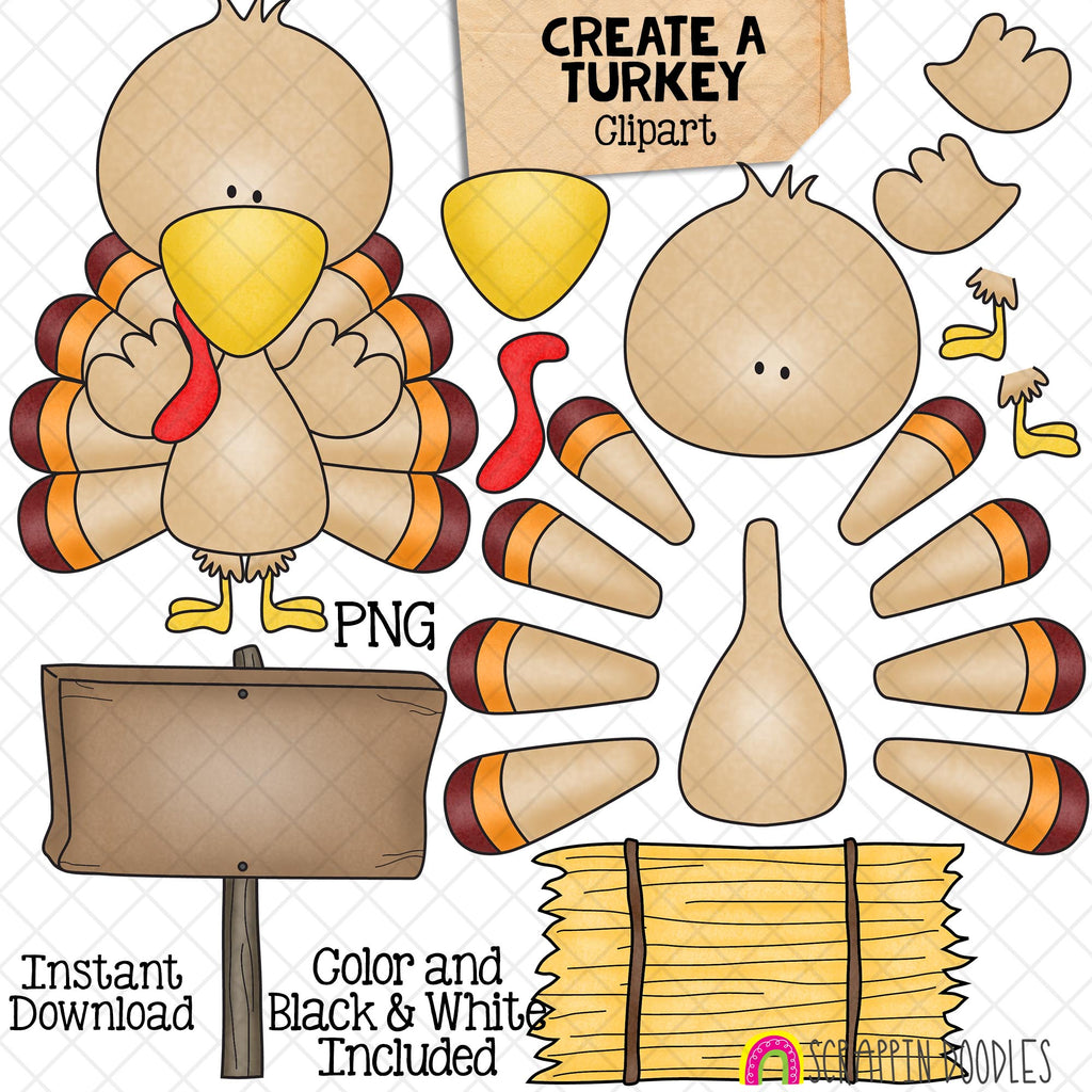 Create a Turkey ClipArt - Turkey Clipart - Pin the Feather on the Turk ...