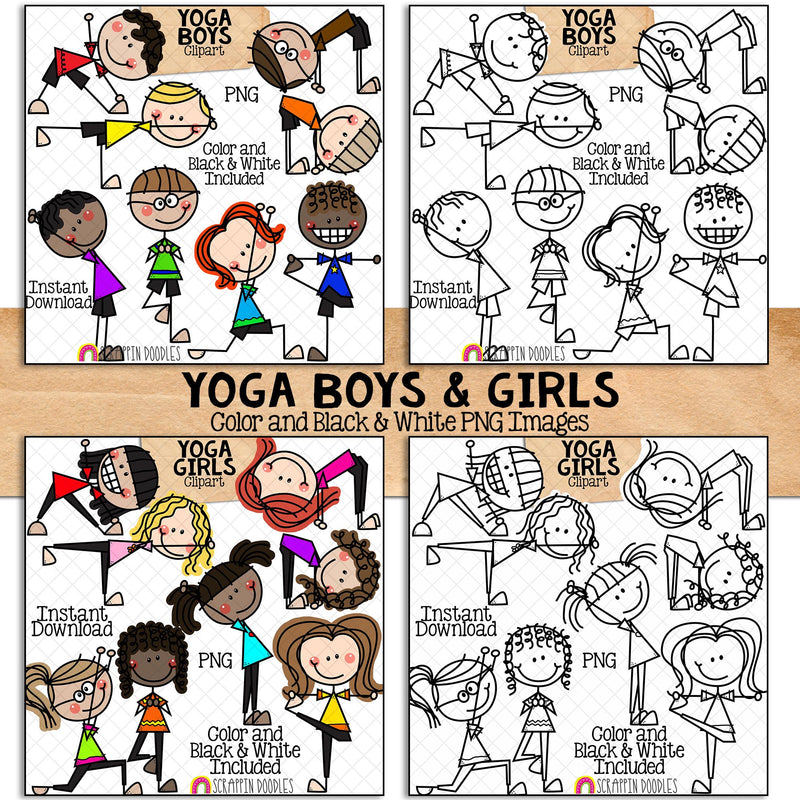 Doodle Kids Clipart Bundle 3 - Doodle Boy and Girl Bundle 3 – Scrappin ...