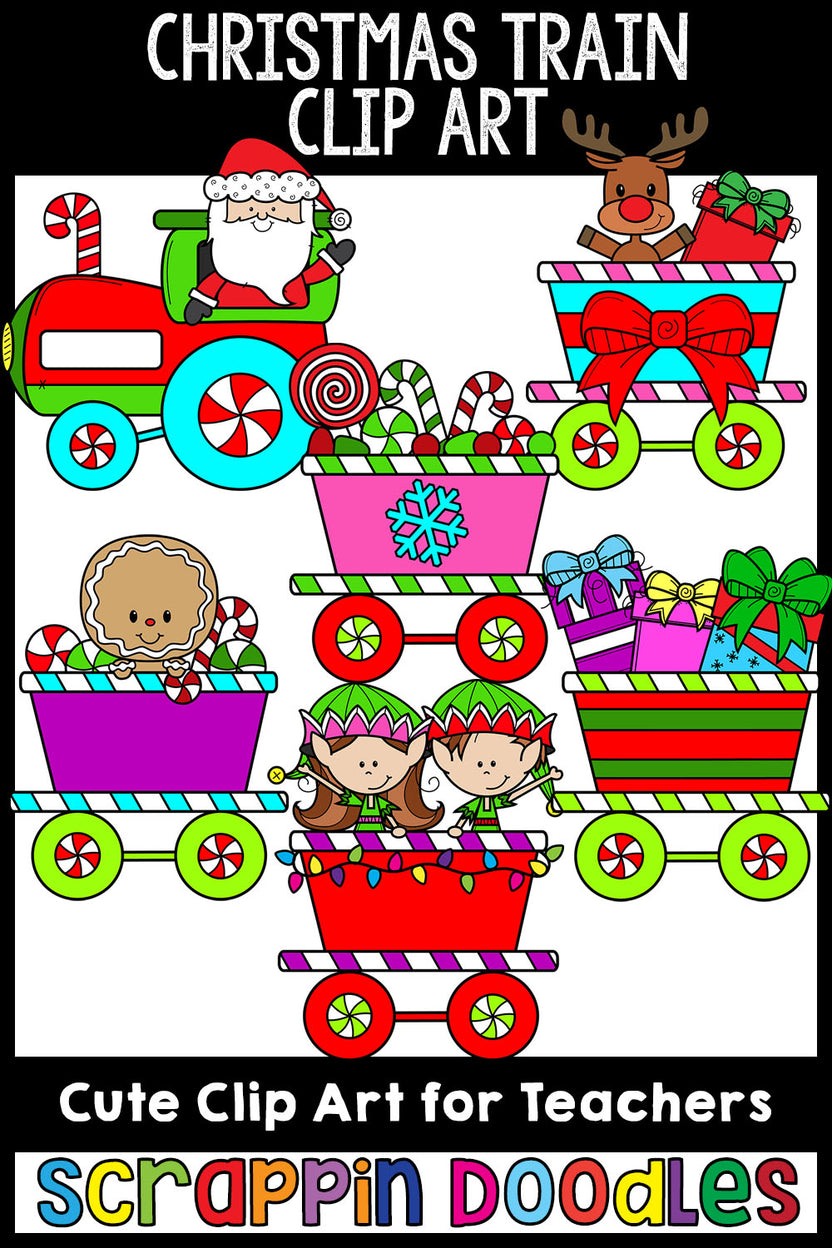 Christmas Train Clip Art – Scrappin Doodles