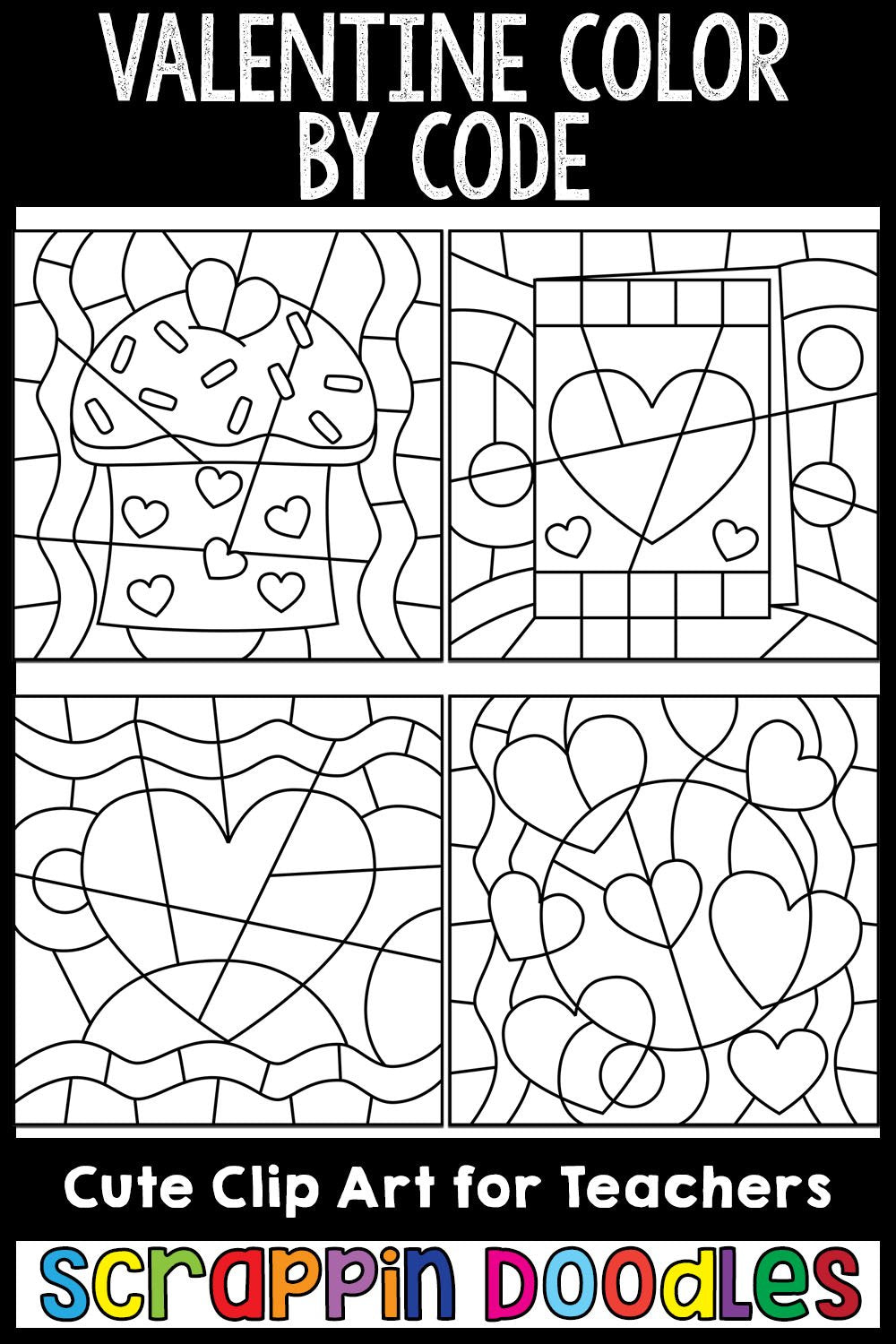 Valentine Color By Code Templates – Scrappin Doodles