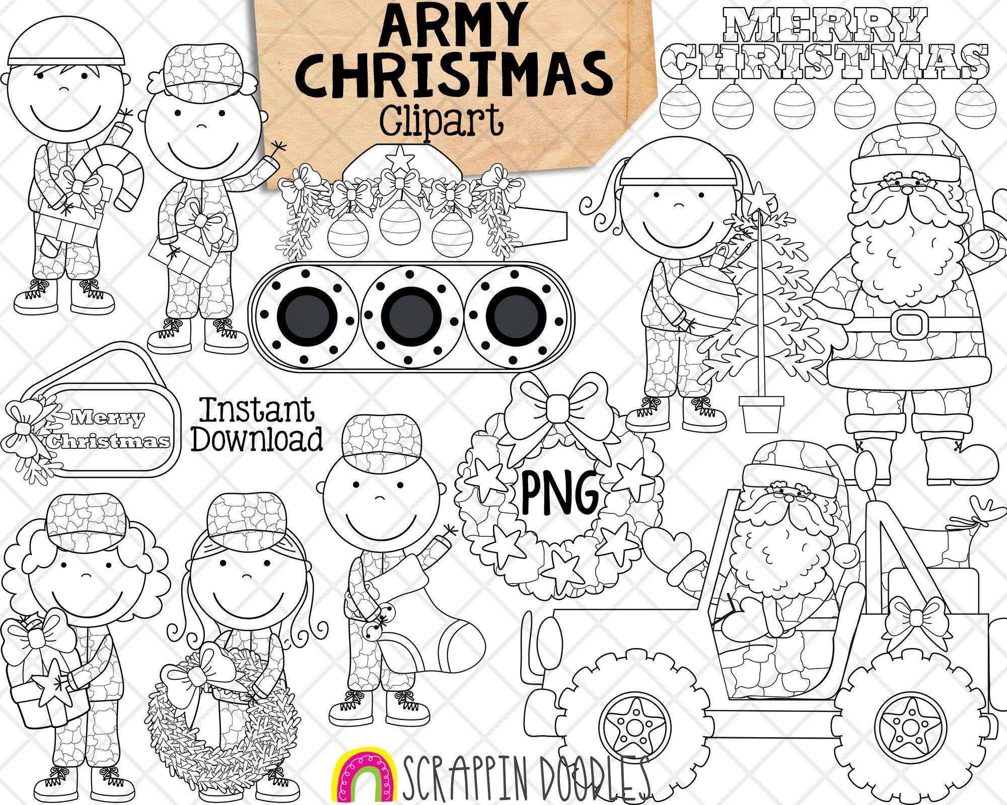 Army Clipart Black And White