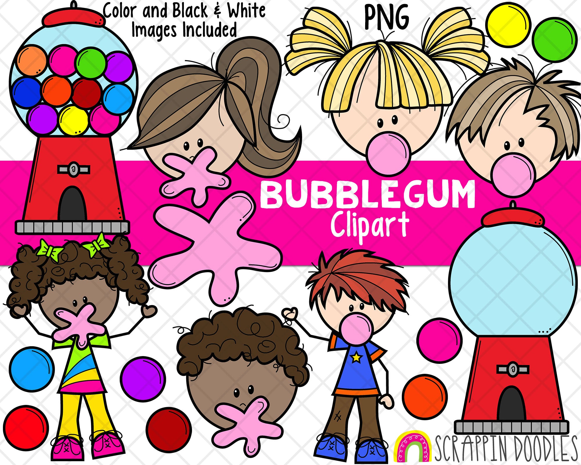 Bubblegum ClipArt - Gumball Machine Clipart – Scrappin Doodles