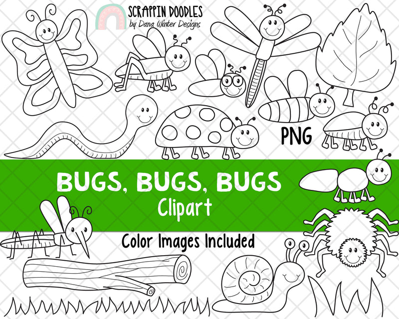 Insect ClipArt - Bug ClipArt - Cute Bug ClipArt – Scrappin Doodles
