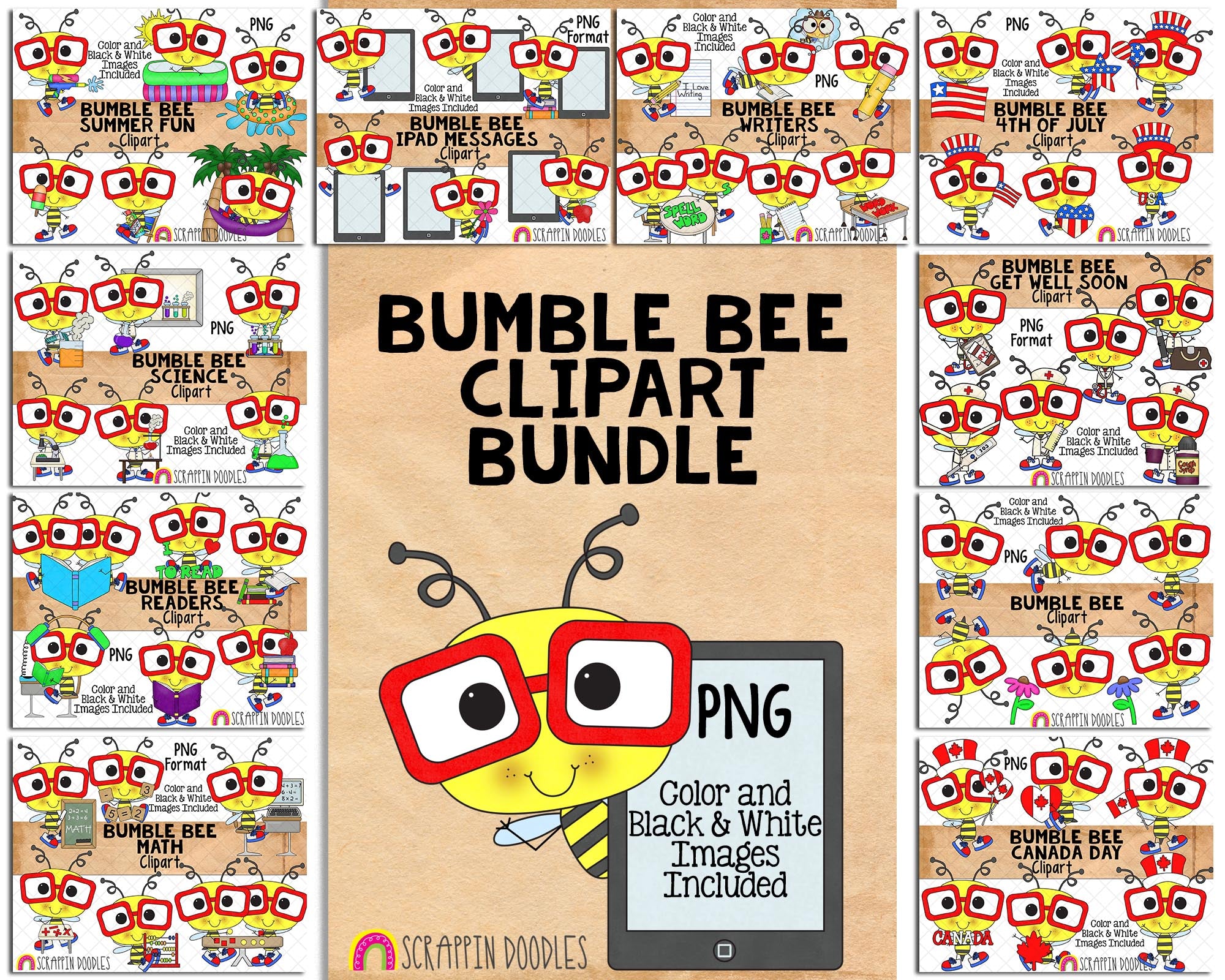 Bumble Bee ClipArt Bundle – Scrappin Doodles