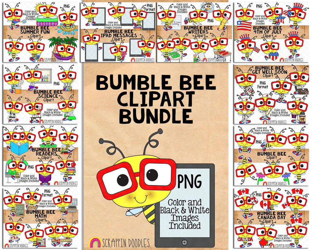 Bumble Bee ClipArt Bundle – Scrappin Doodles