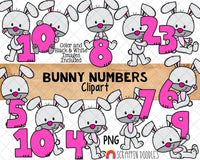 Bunny Holding Numbers Clip Art - Commercial Use PNG – Scrappin Doodles
