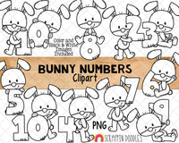 Bunny Holding Numbers Clip Art - Commercial Use PNG – Scrappin Doodles