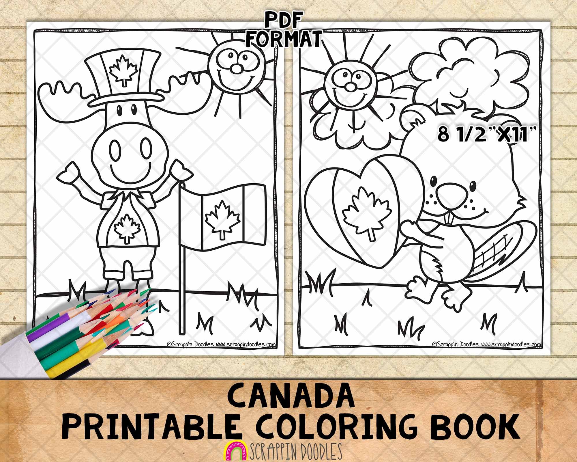 Canada Coloring Book - Canada Day Coloring Pages - Printable PDF Color ...