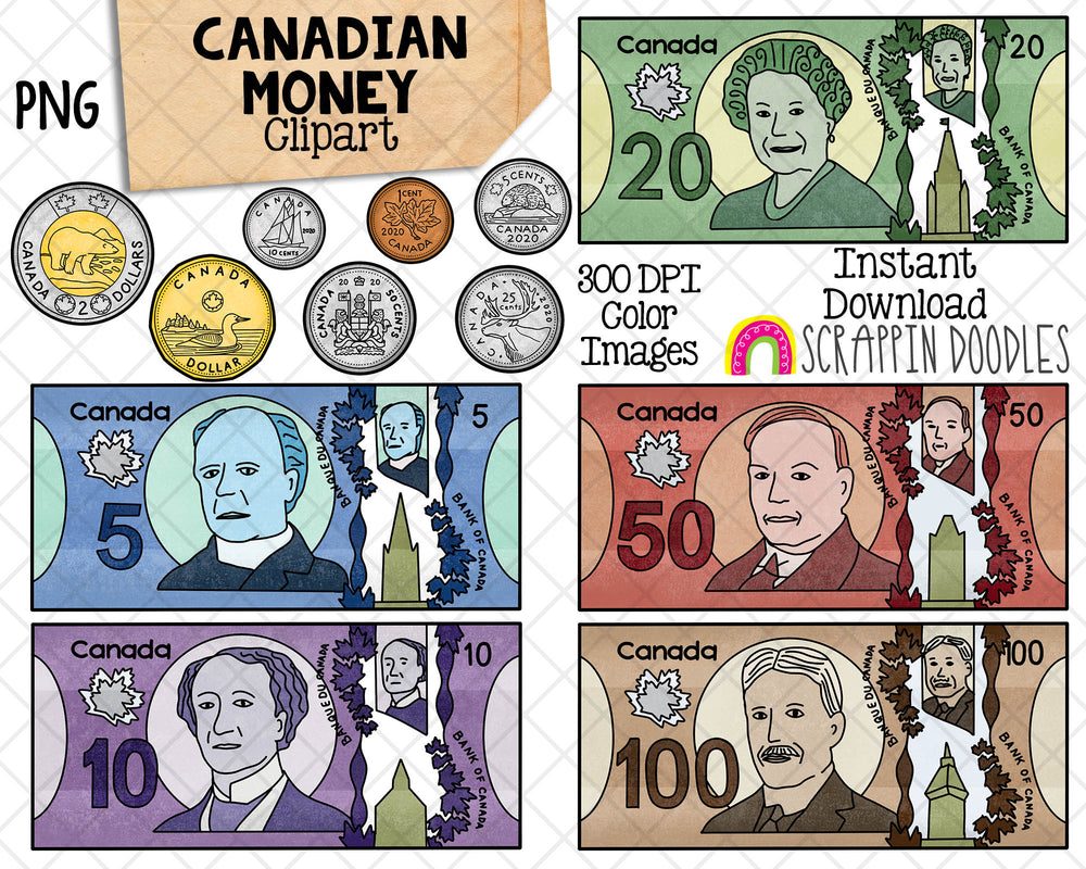 Canadian Money ClipArt - Currency Graphics - Play Money - Cartoon Cash ...