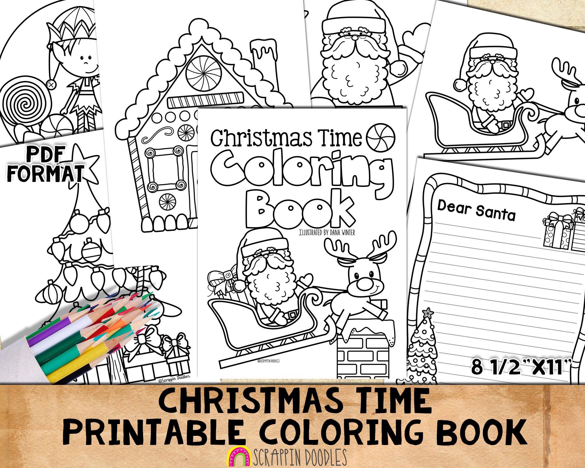 christmas coloring book pages to print